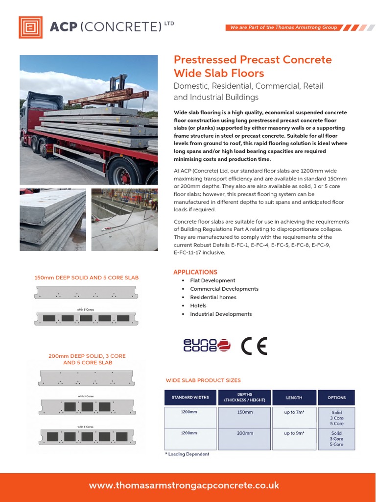 Acp Product Datasheet Precast Concrete Wide Slab Floors | Download Free ...