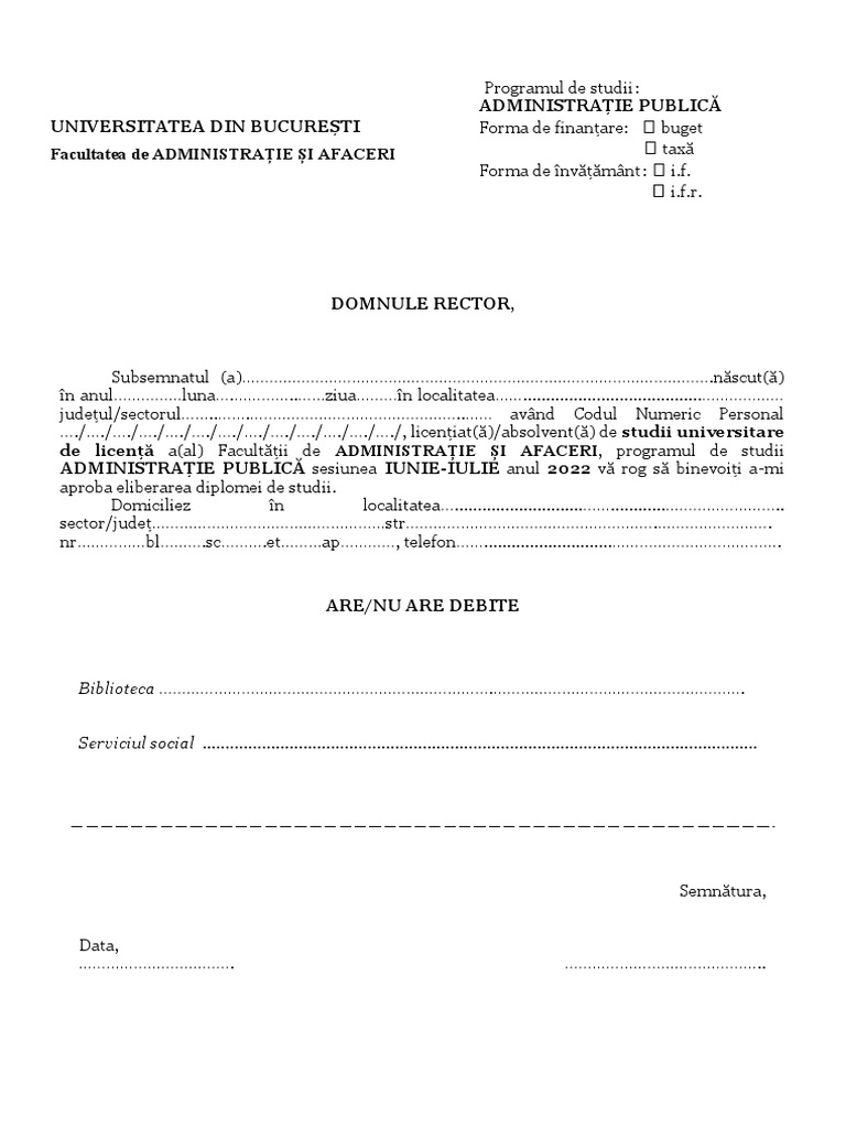 Fisa Lichidare Diplome 2022 | PDF