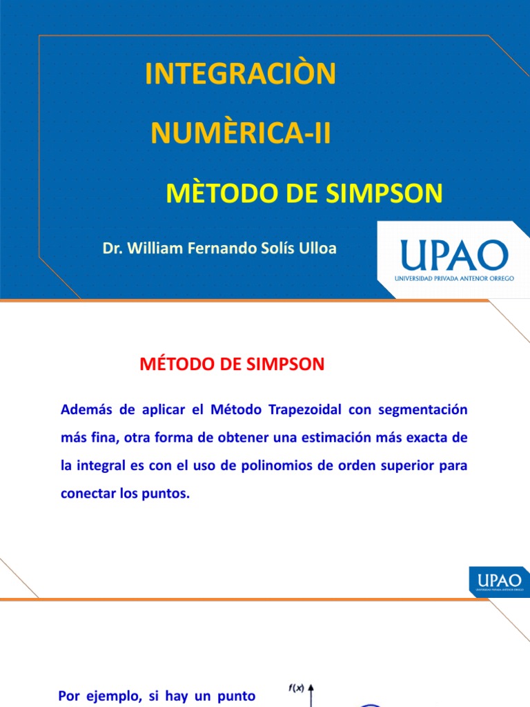 Clase 13 Metodo Simpson | PDF | Integral | Ciencia computacional