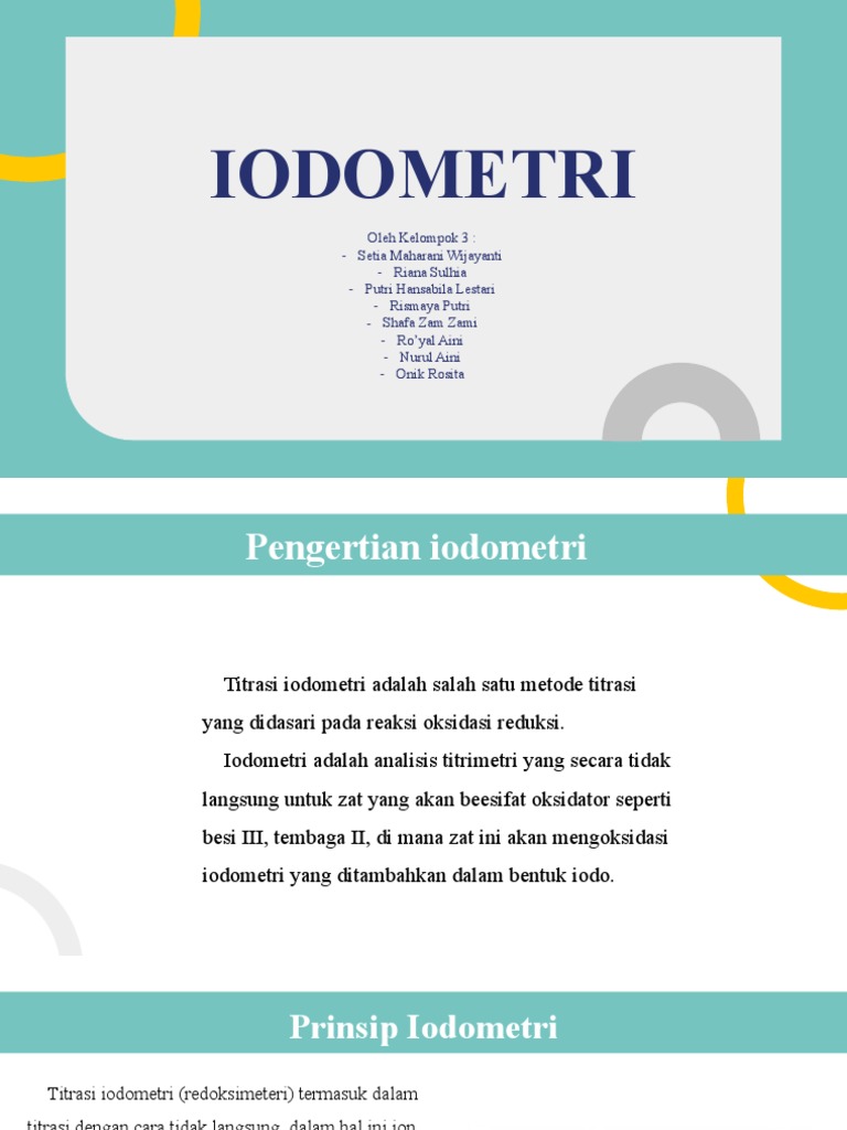 Iodometri Kelompok 3 | PDF