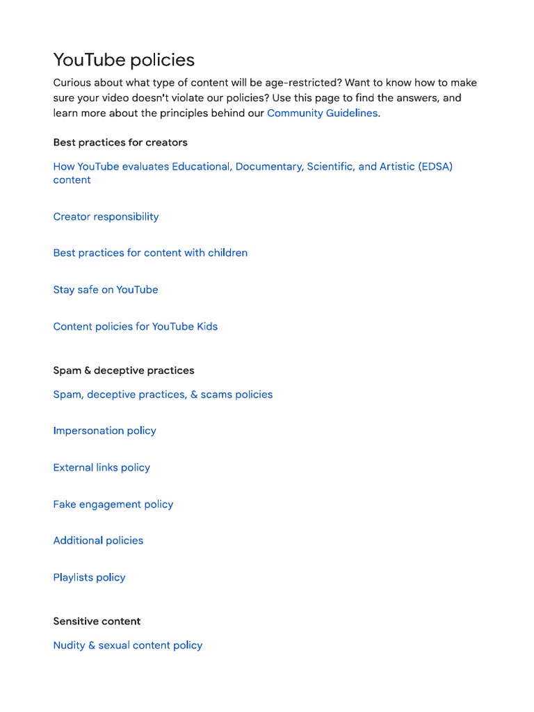 Youtube Policy Per 2022 | PDF