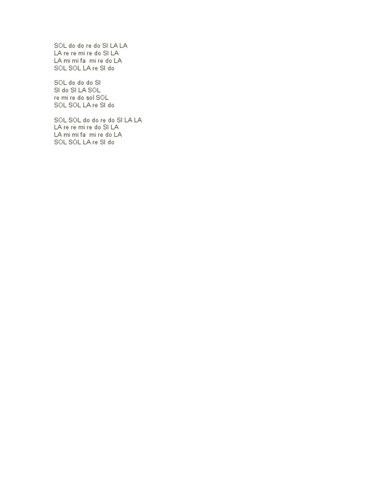 Sol Do Do Re Do Si La La | PDF | Artes del Lenguaje y Comunicación ...
