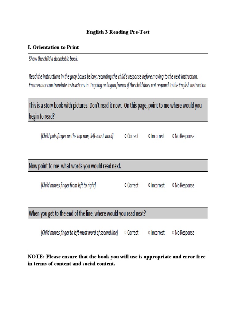 GRADE 3 Pre Test Reading Material | PDF | Reading Comprehension | Learning