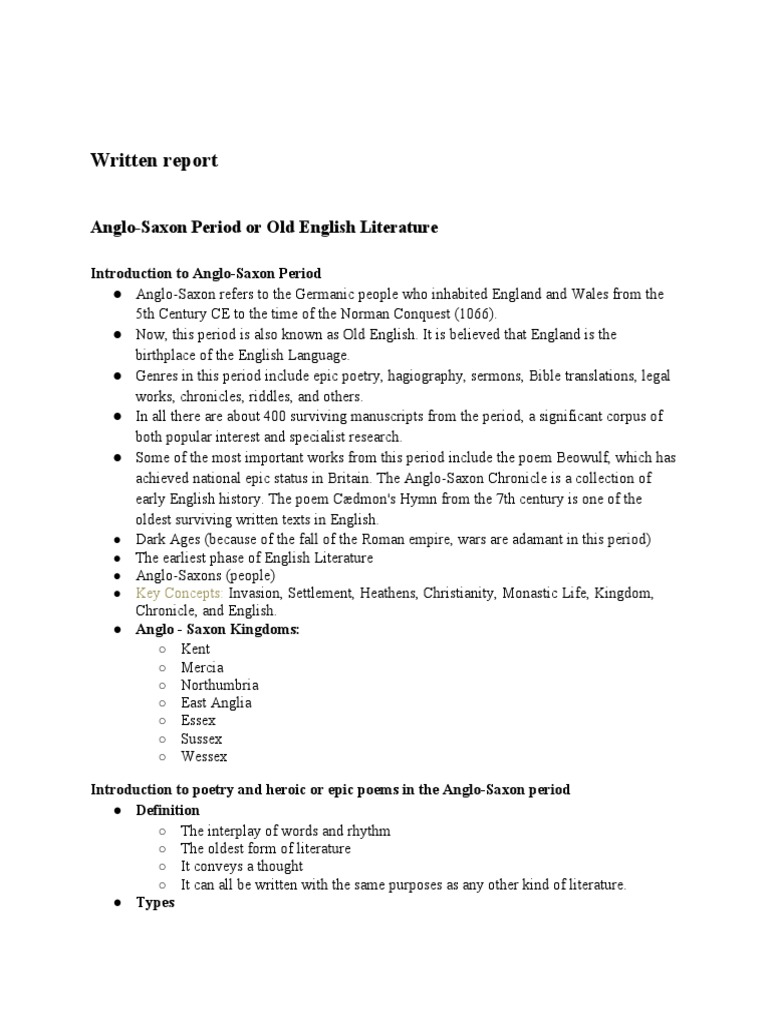 Anglo Saxon Period | PDF | Beowulf | Poetry