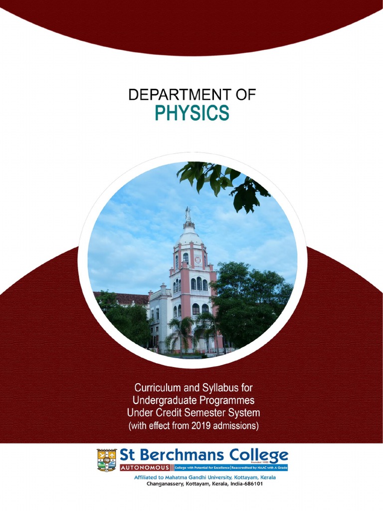 BSc Physics Curriculum 2019 Overview | PDF | Course Credit | Thesis