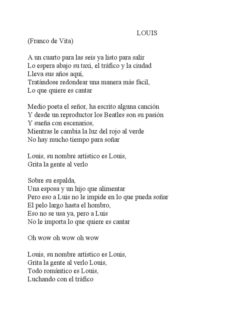 LOUIS (Franco de Vita) | PDF