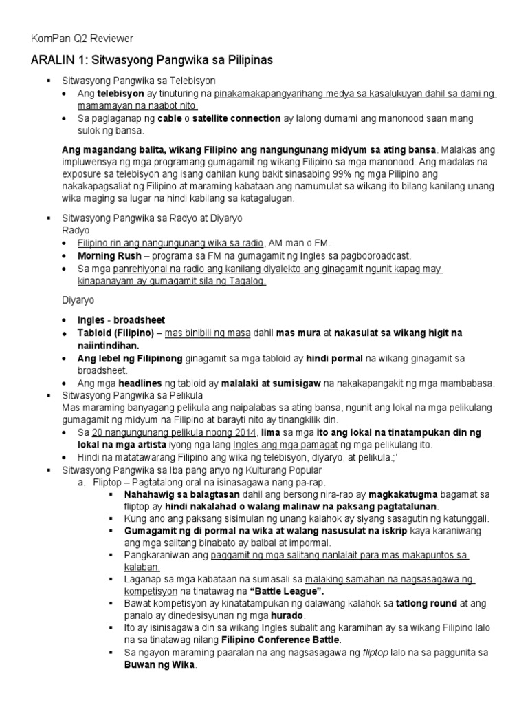 2nd QUARTER KOMPAN REVIEWER GR 11 | PDF