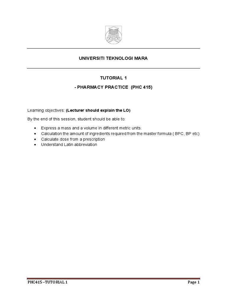 Tuto 1 | PDF | Pharmacology