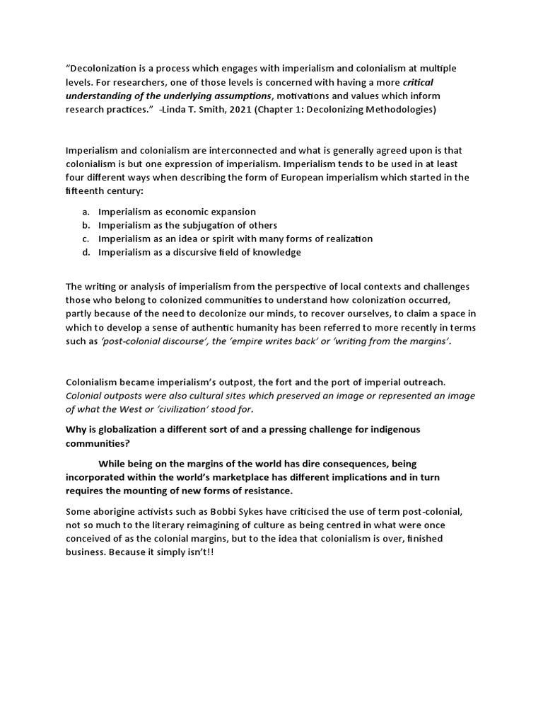 Understanding Decolonization and Imperialism | PDF