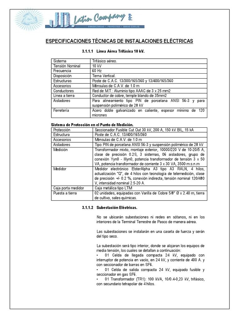 03 - Especificaciones Tecnicas Electricas | PDF | Diodo emisor de luz | Transformador