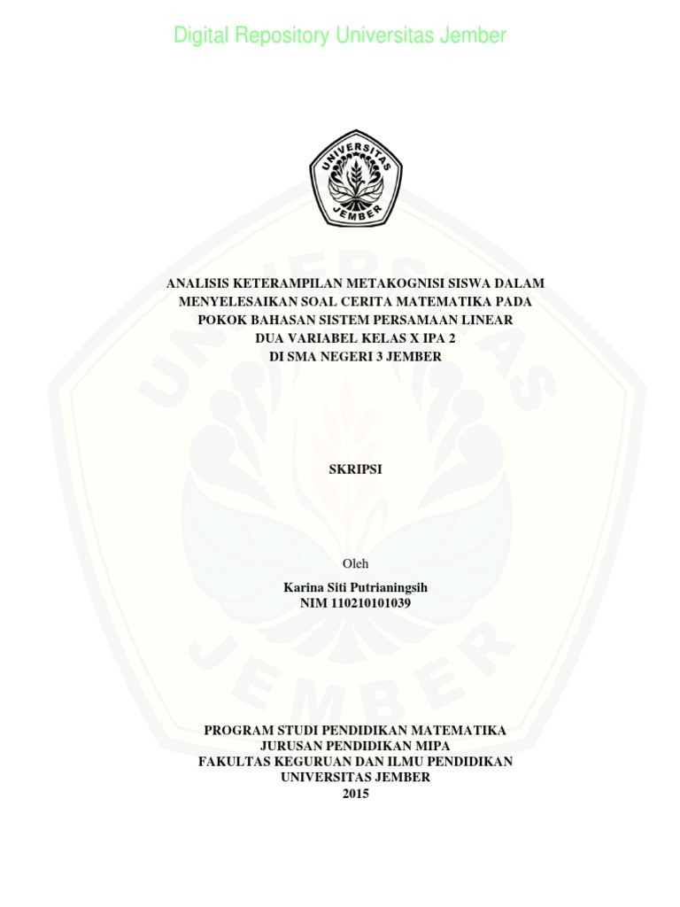 Hubngan Metakognitif Dan Polya | PDF