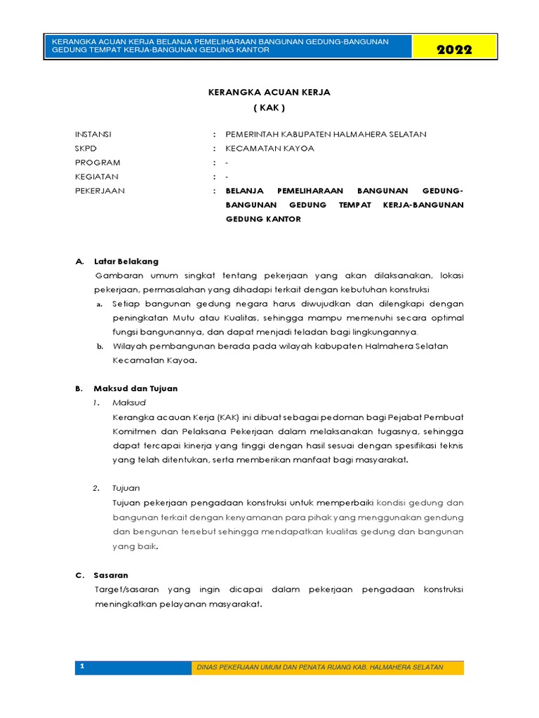 Kak Rehab Kantor Camat | PDF
