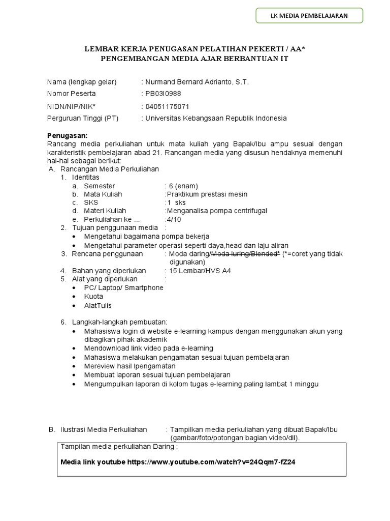 FORMAT - LK - MEDIA - PEMBELAJARAN - 3 I - Nurmand - UKRI | PDF | Seni | Komputer