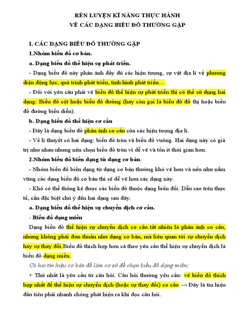 Ly Thuyet Ve Bieu Do60 Bai Tap Ve Bieu Do Diali 12 | PDF