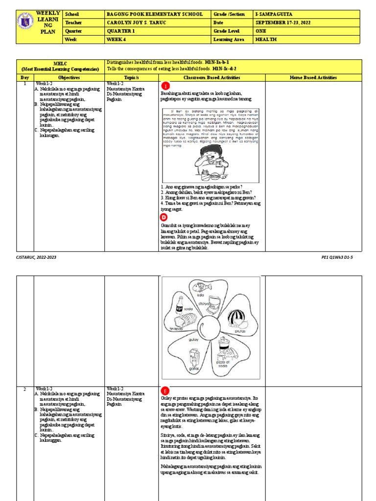 WLP HEALTH1 Q1 Wk4 | PDF