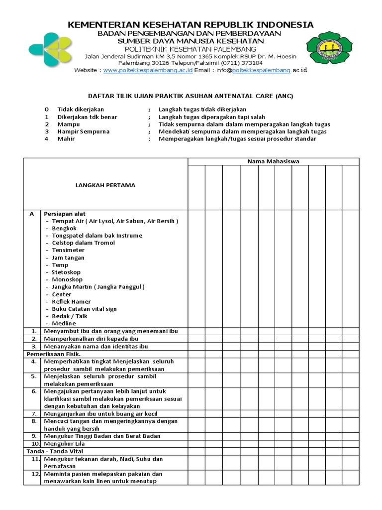 Daftar Tilik Anc (2) | PDF