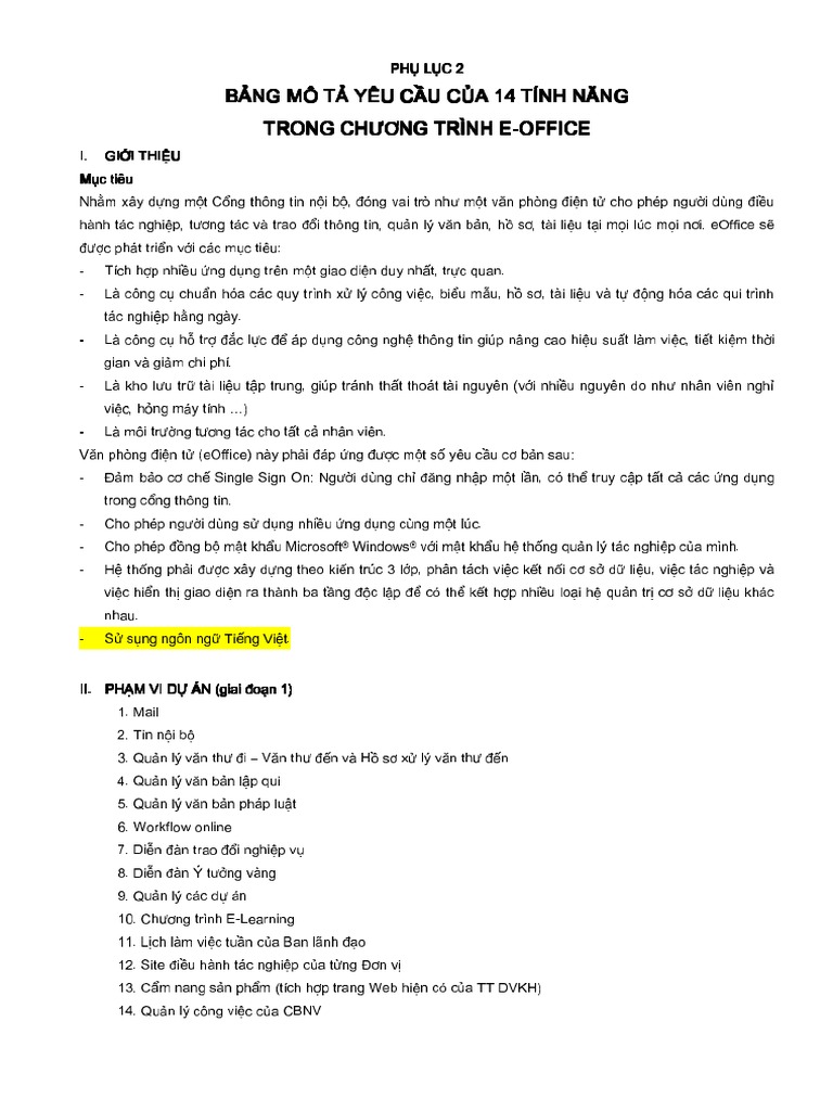 Sample Mo Ta Tinh Nang | PDF