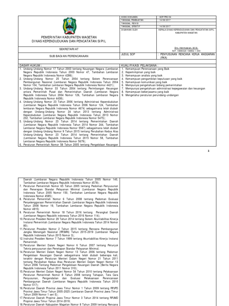 SOP Penyusunan RKA | PDF