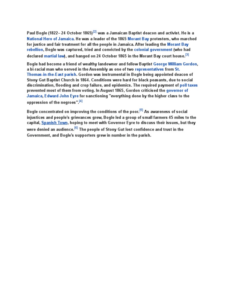 The Life and Legacy of Paul Bogle: Leader of the 1865 Morant Bay ...