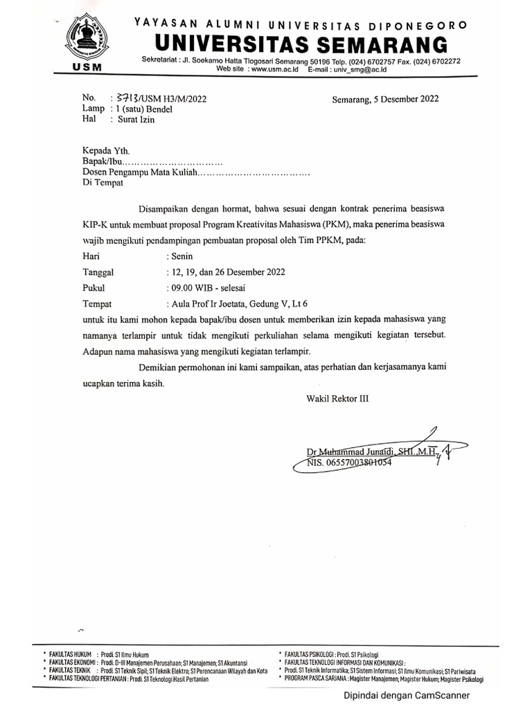 Surat Ijin PKM | PDF