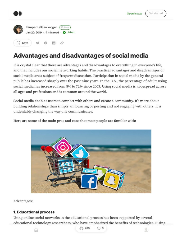 Advantages and Disadvantages of Social Media - by PimpernelGawkroger ...