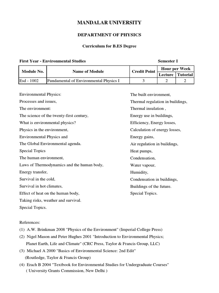 B.ES Curriculum | PDF | Entropy | Heat
