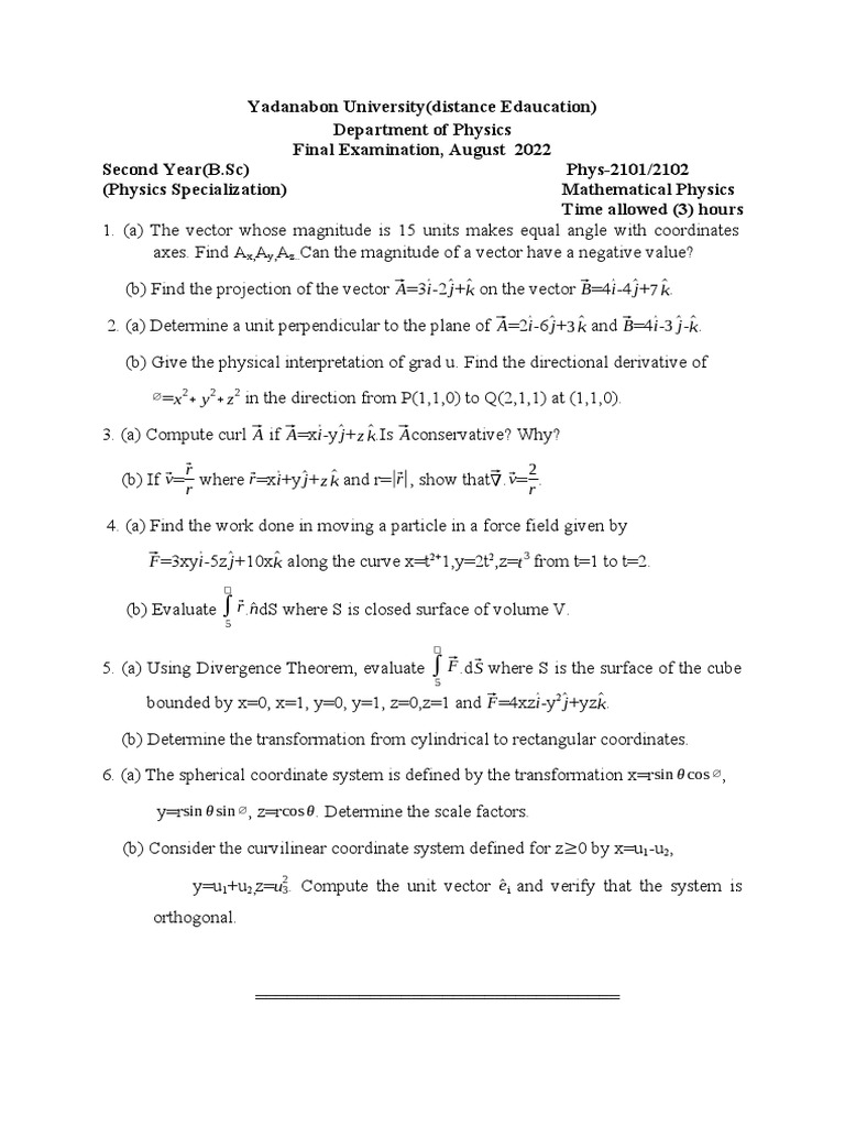 Phys 2101 | PDF | Euclidean Vector | Coordinate System