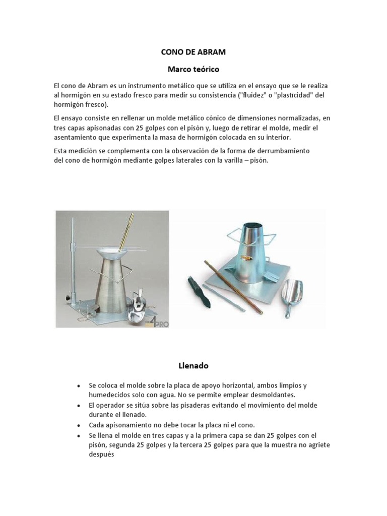 Cono de Abram | PDF | Hormigón | Materiales