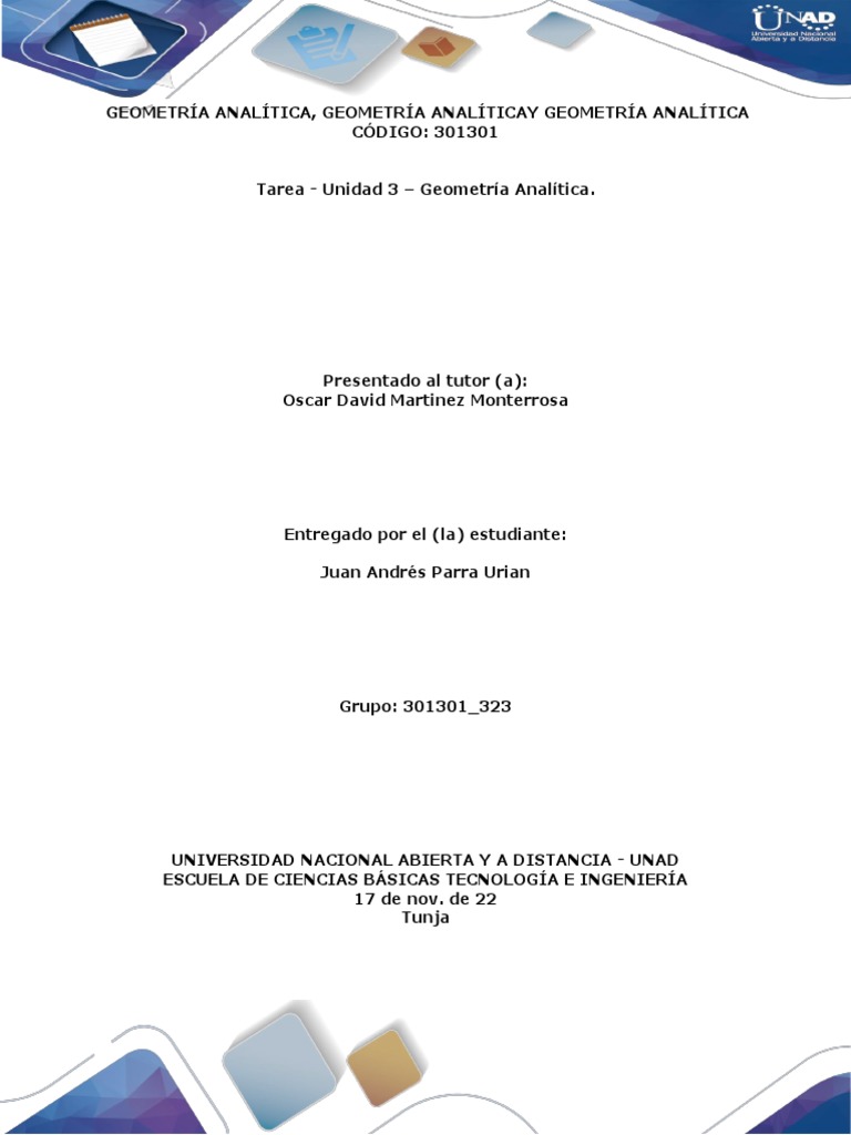 Juan Parra - Tarea3 Algebra, Trigonometria y Geometria Analitica | PDF | Geometría analítica ...