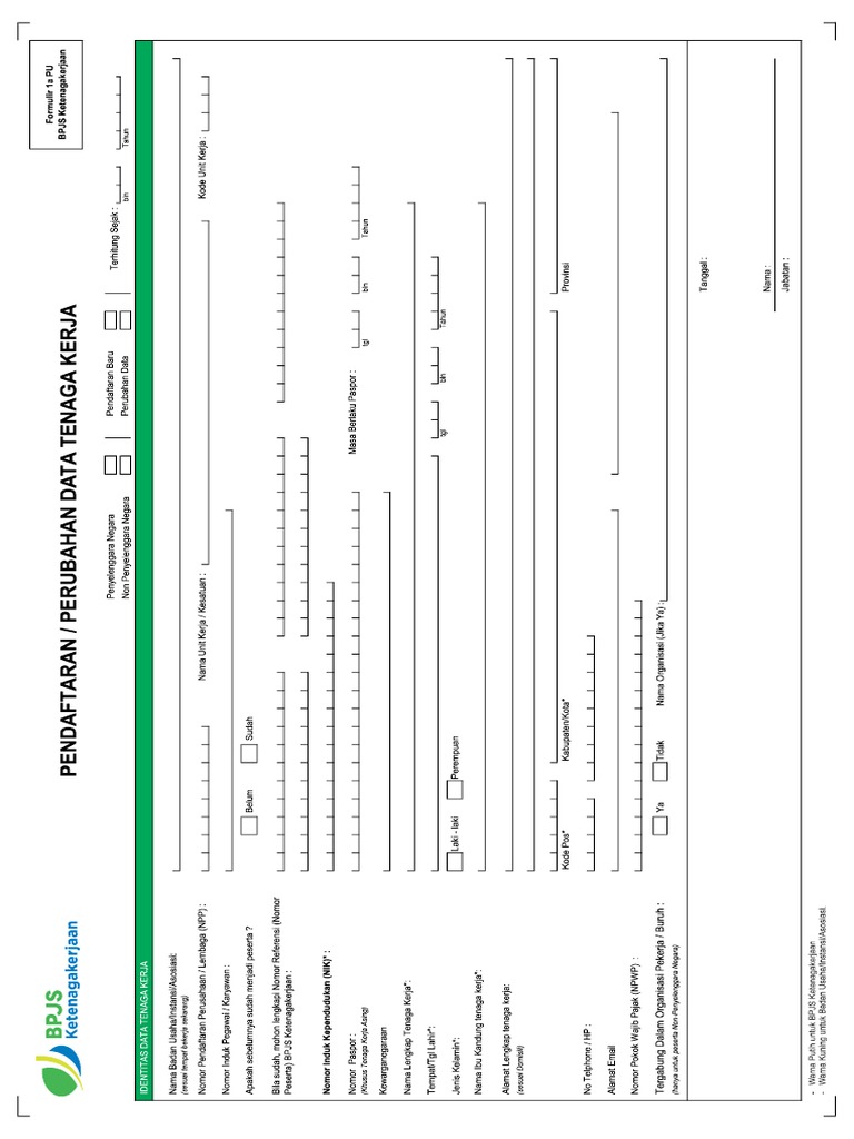 Form Tenaga Kerja Masuk (Cetak 2 LBR) | PDF