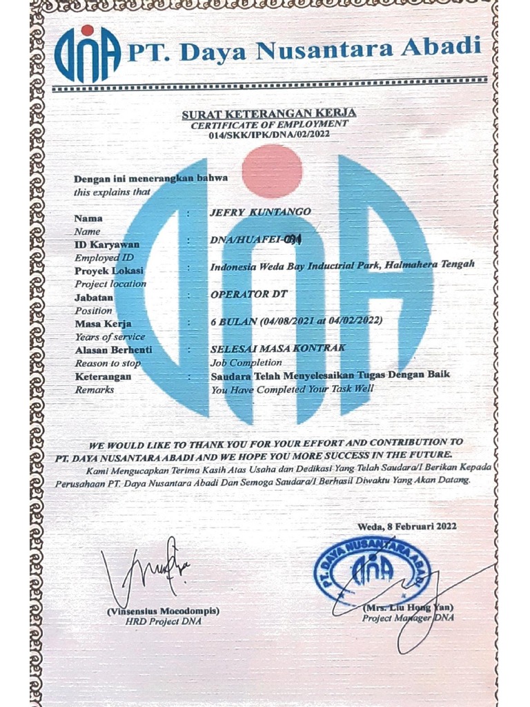 Pengalaman PT Daya | PDF