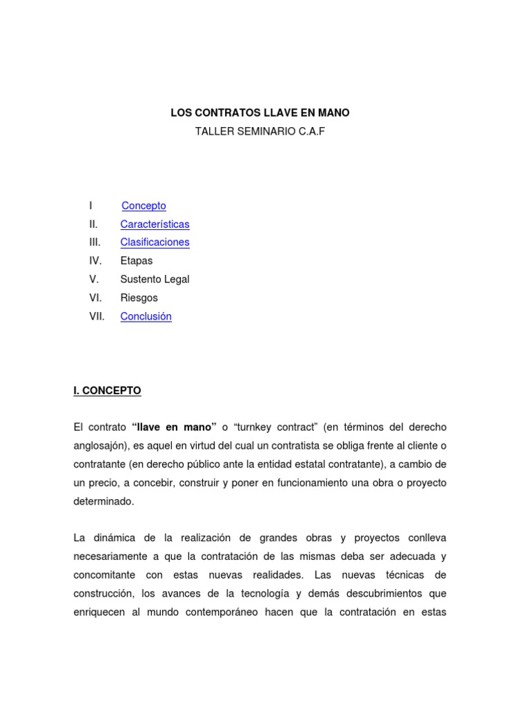 LECTURA 5.2 Los Contratos Llave en Mano | PDF | Contratista general | Estado (política)