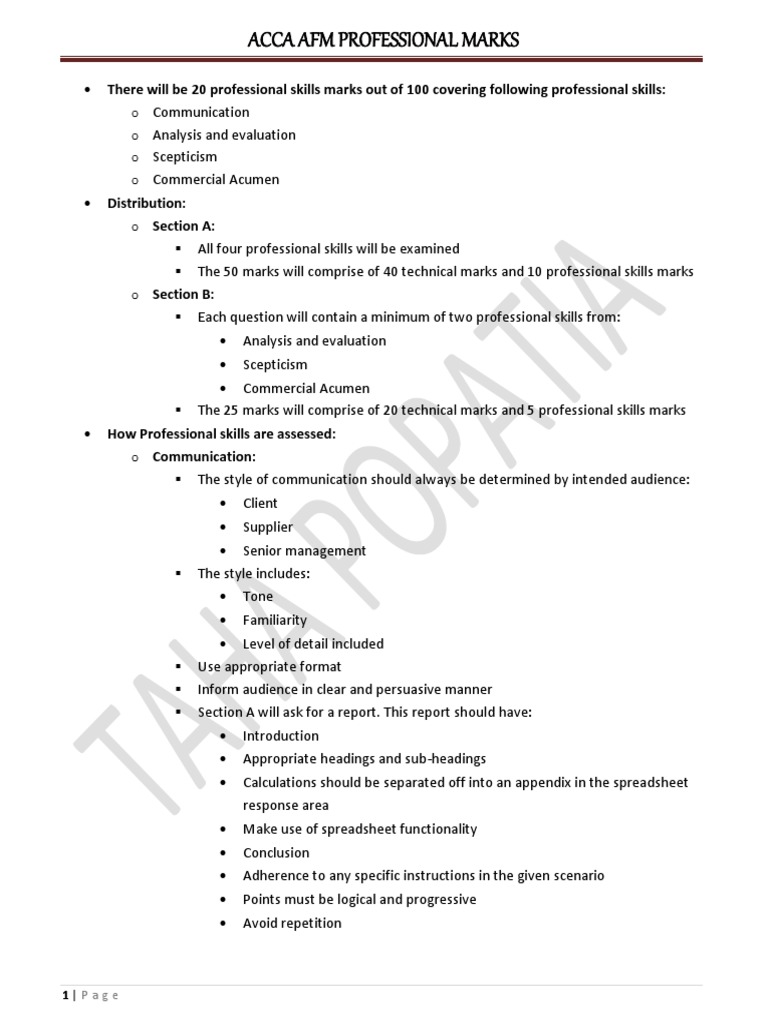 Acca Afm Professional Marks | Download Free PDF | Evaluation | Bias
