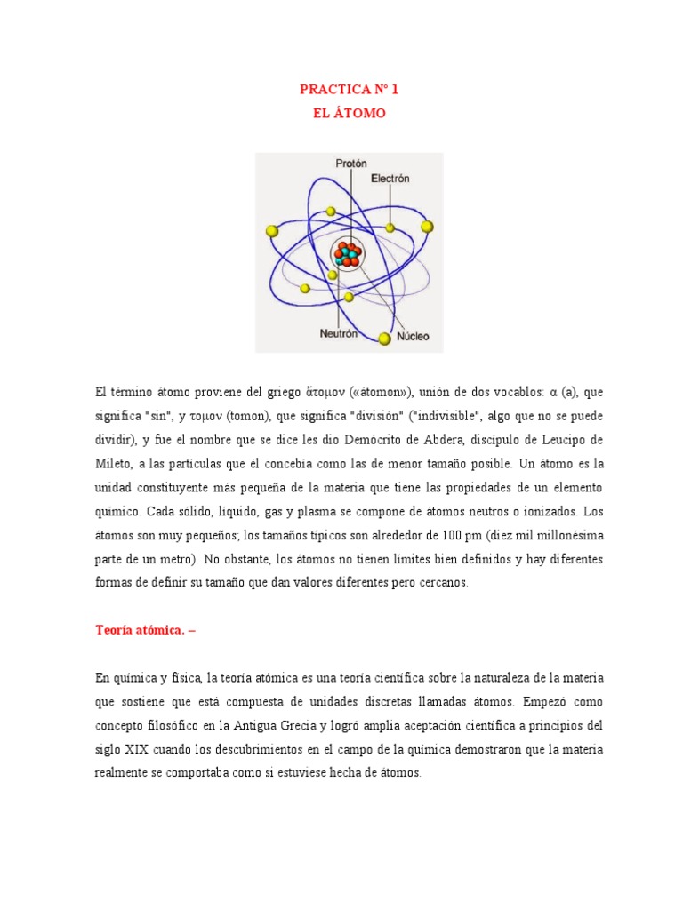 El Atomo | PDF | Átomos | Configuración electronica