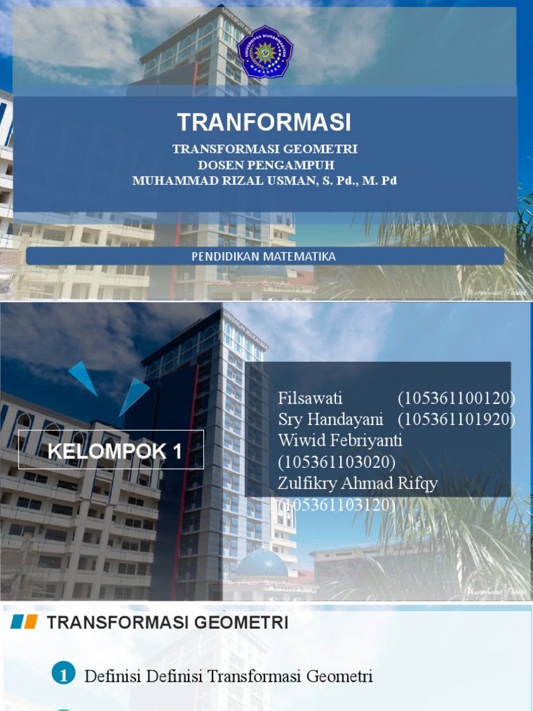Panduan Transformasi Geometri Matematika | PDF | Metode & Bahan Ajar