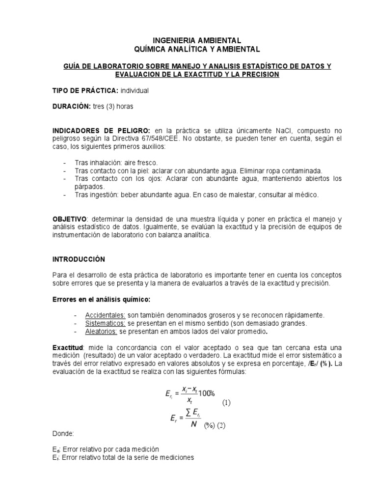 Evaluating Accuracy and Precision Through Statistical Analysis of Density Measurement Data | PDF ...