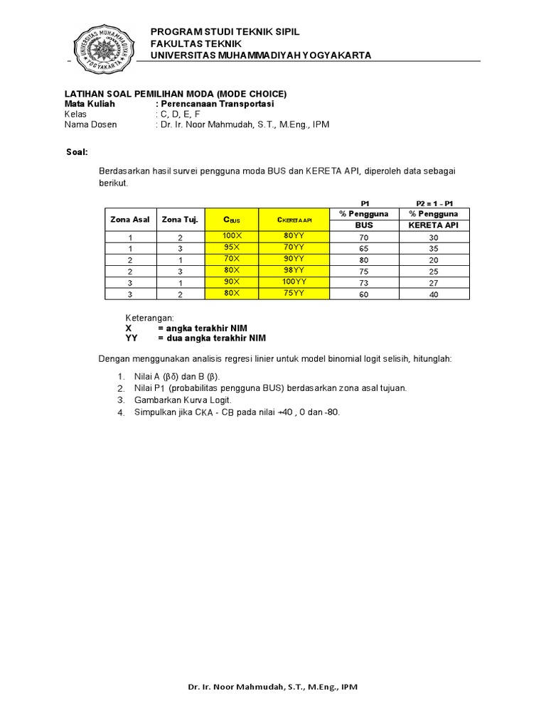 Soal Pemilihan Moda 2022-2023 | PDF