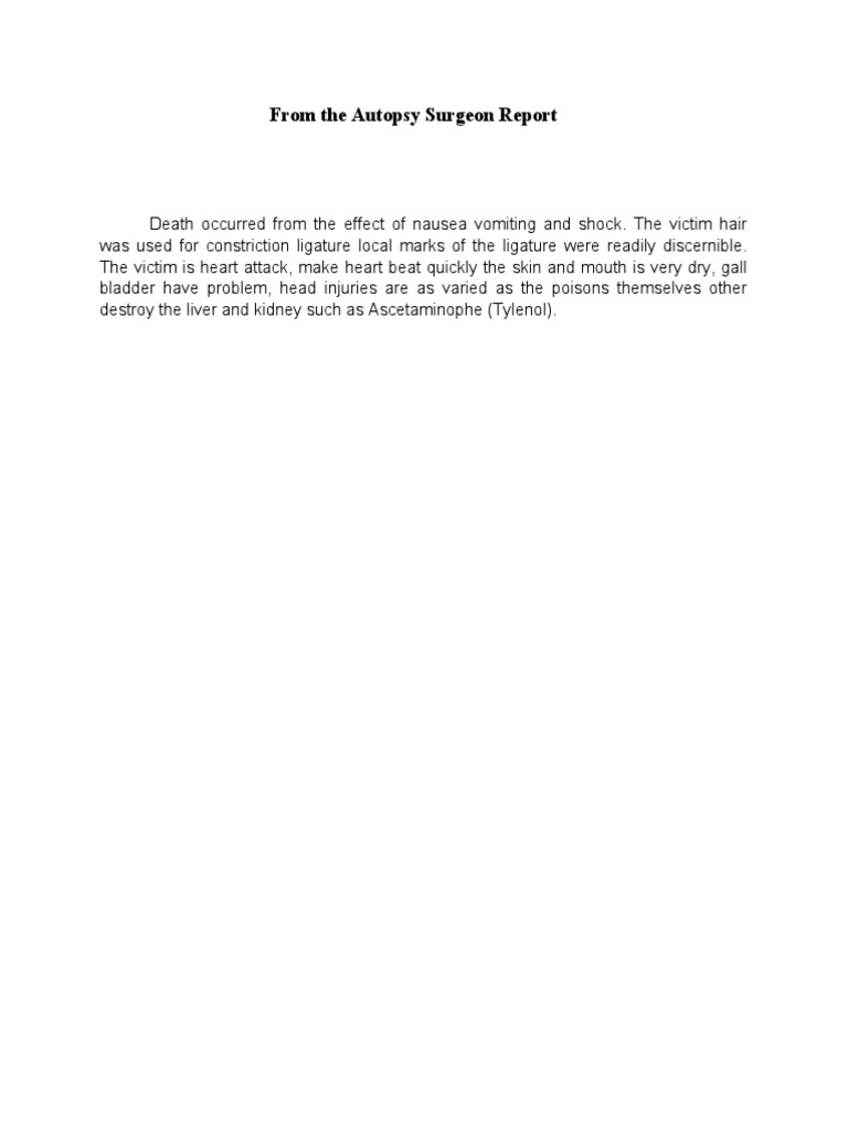 Autopsy Report: Cause of Death Analysis | PDF