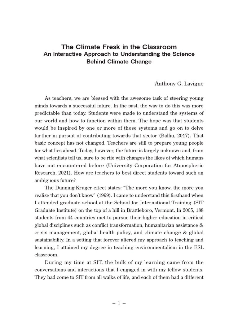 Climate Fresk in The Classroom | PDF | Teachers | Carbon Footprint