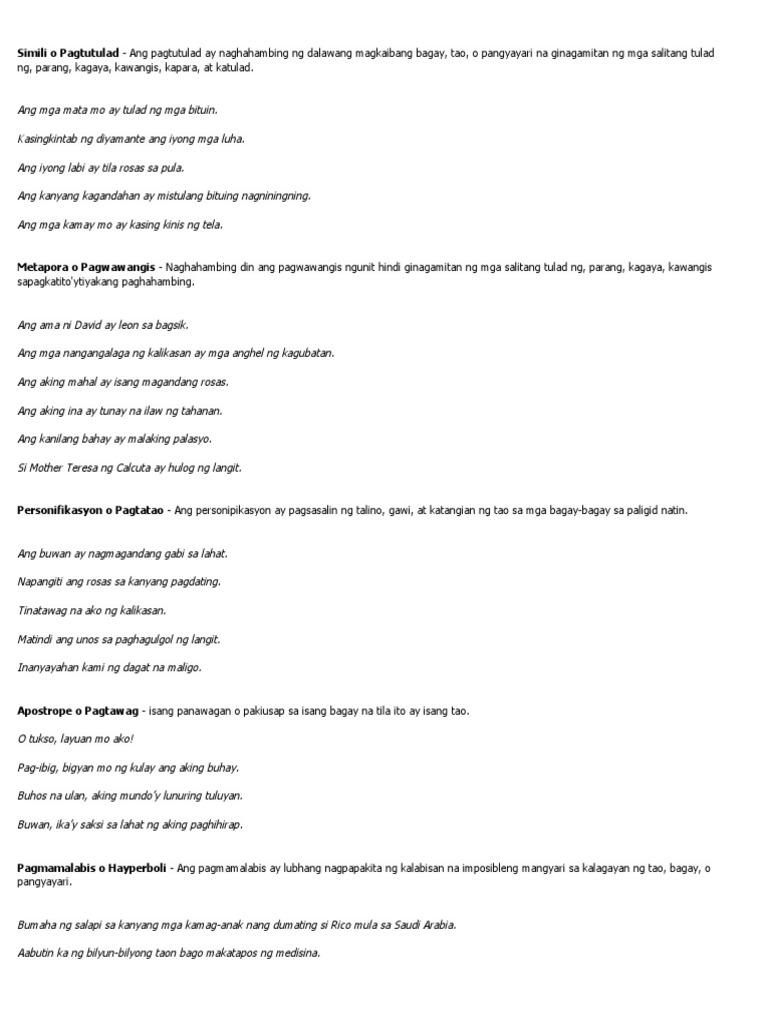 Simili o Pagtutulad | PDF