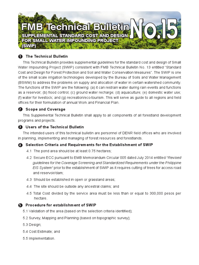 FMB Technical Bulletin Number 15 | PDF | Surface Runoff | Natural Resource Management