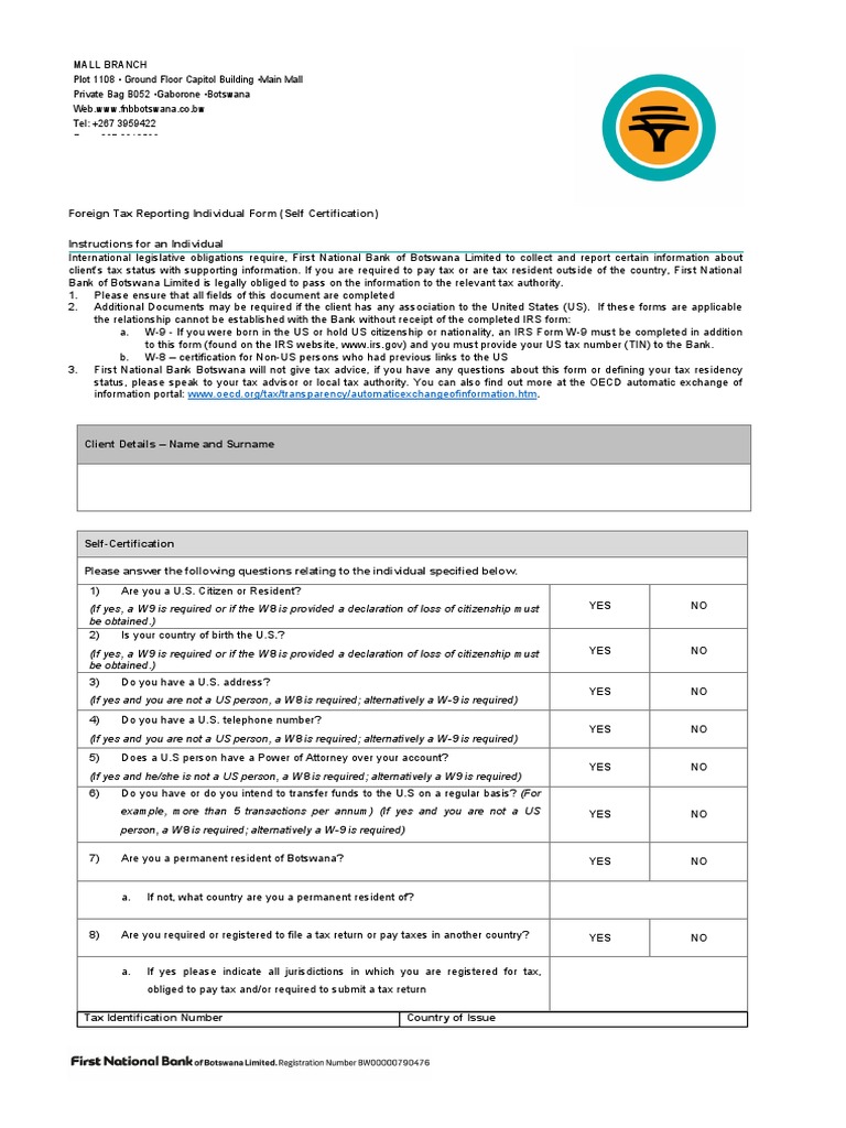 New Fatca Form | PDF | Justice | Crime & Violence