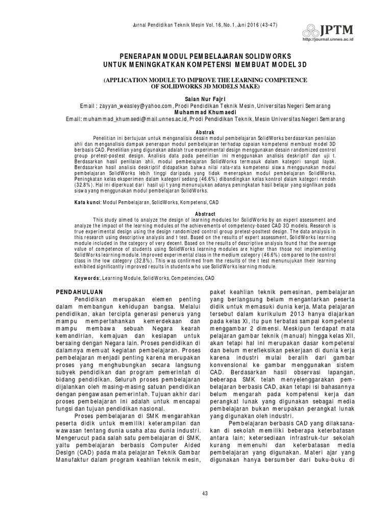 Id Penerapan Modul Pembelajaran Solidworks Pdf