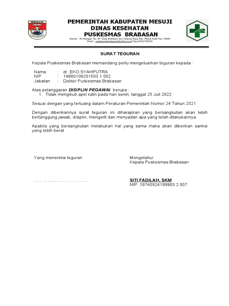 Surat Teguran Staf | PDF