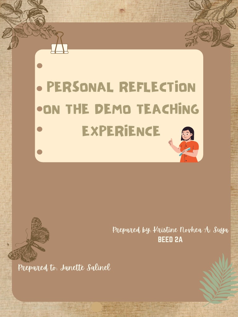 Personal Reflection On The Demo Teaching Experience | Download Free PDF ...
