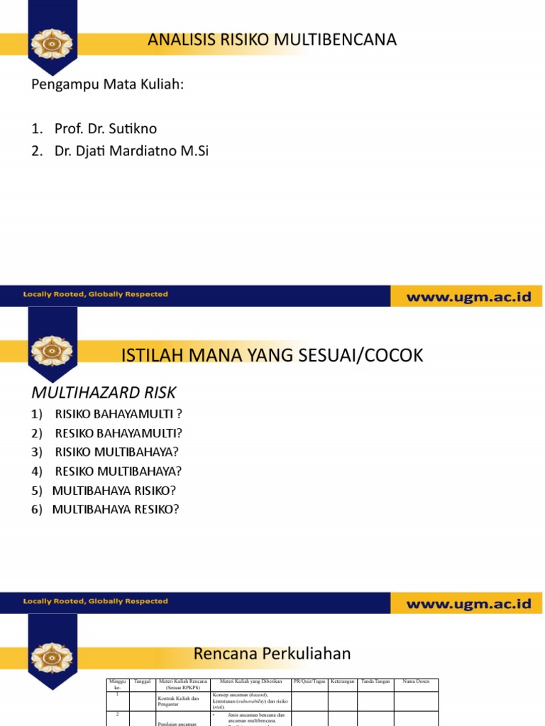 Kuliah Pertama Multihazard Risk MMB 2019 | PDF