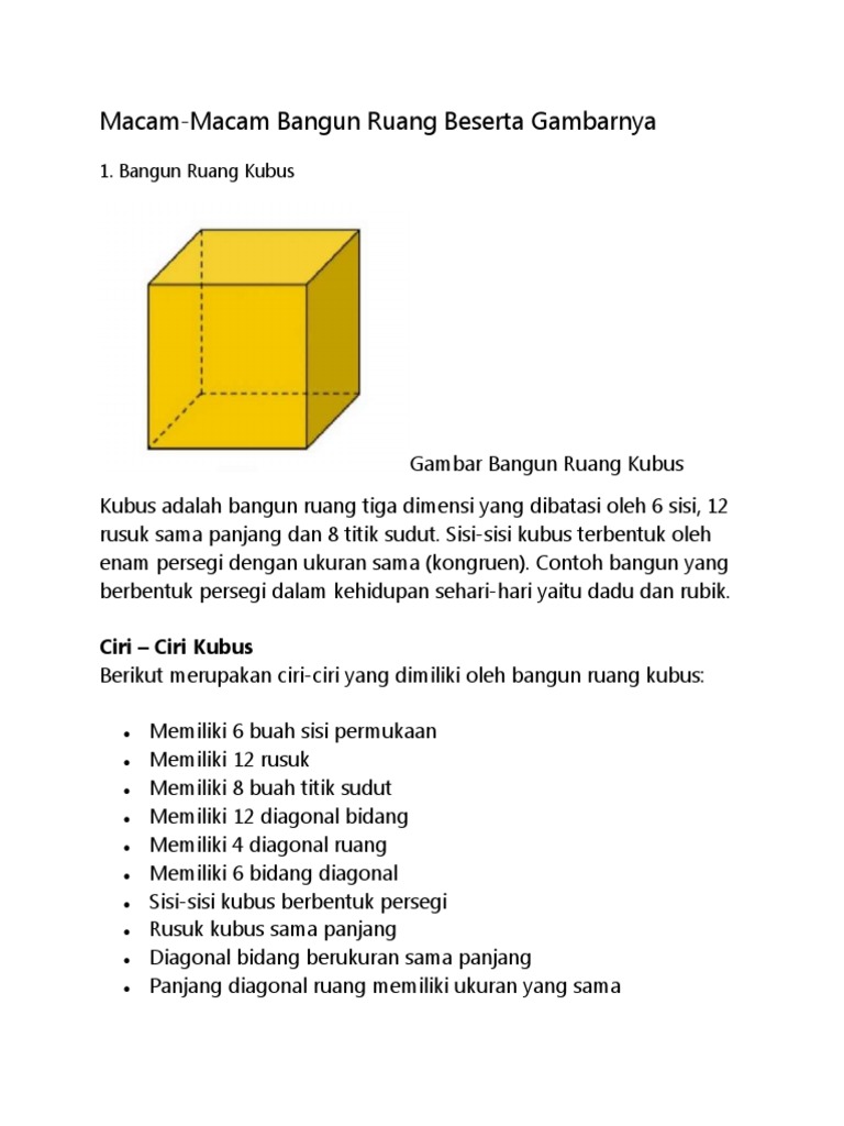Macam Bangun Ruang | PDF | Griya & Taman