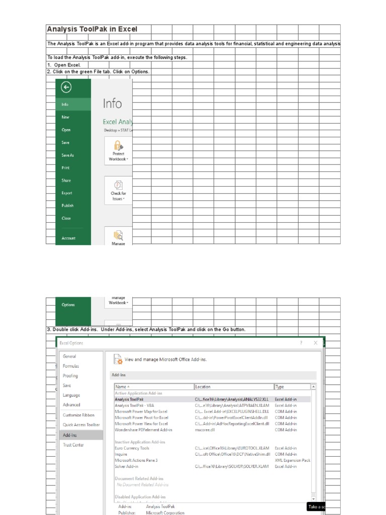 Excel Analysis ToolPak Tutorial | PDF | Histogram | Descriptive Statistics