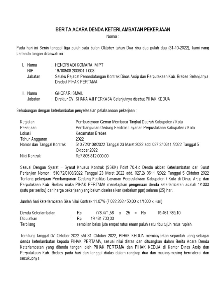 BA Keterlambatan | PDF
