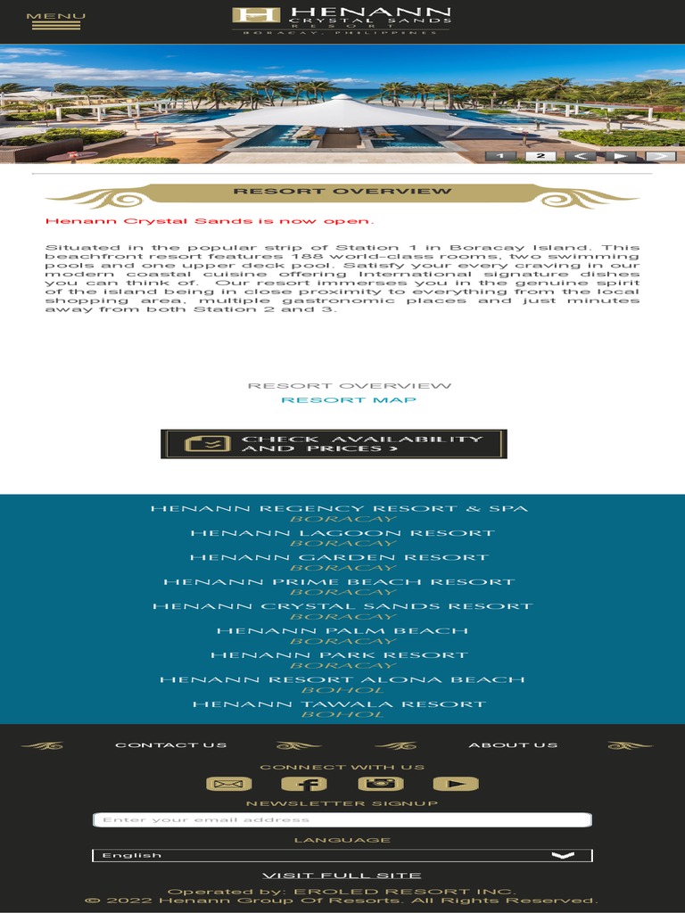 Henann Crystal Sands Resort, Boracay Official Website | PDF